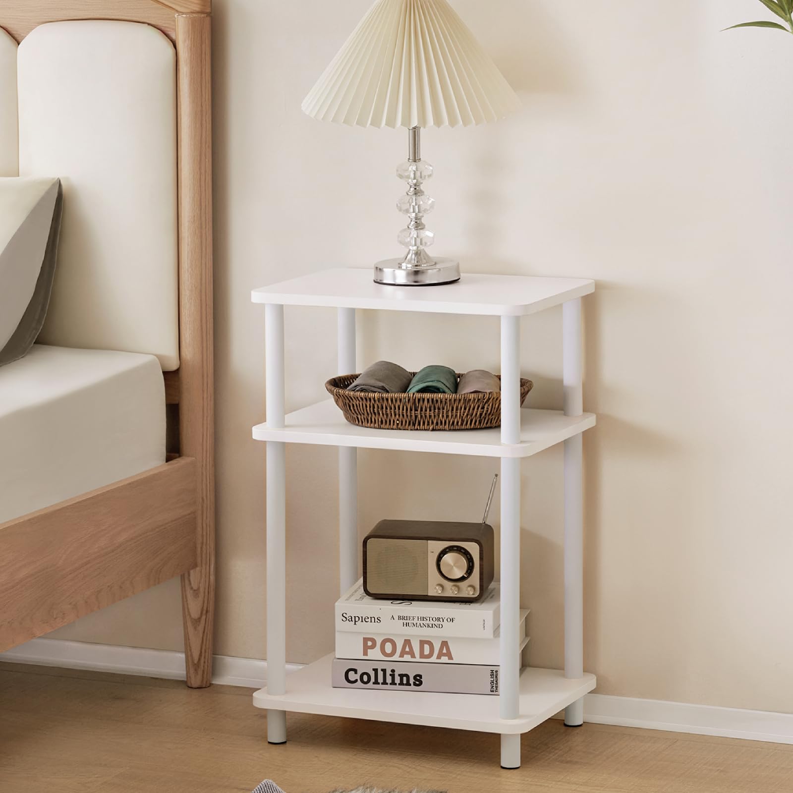 Amazon.com: Apicizon 3 Tier End Table, Side Table with Storage Shelf ...