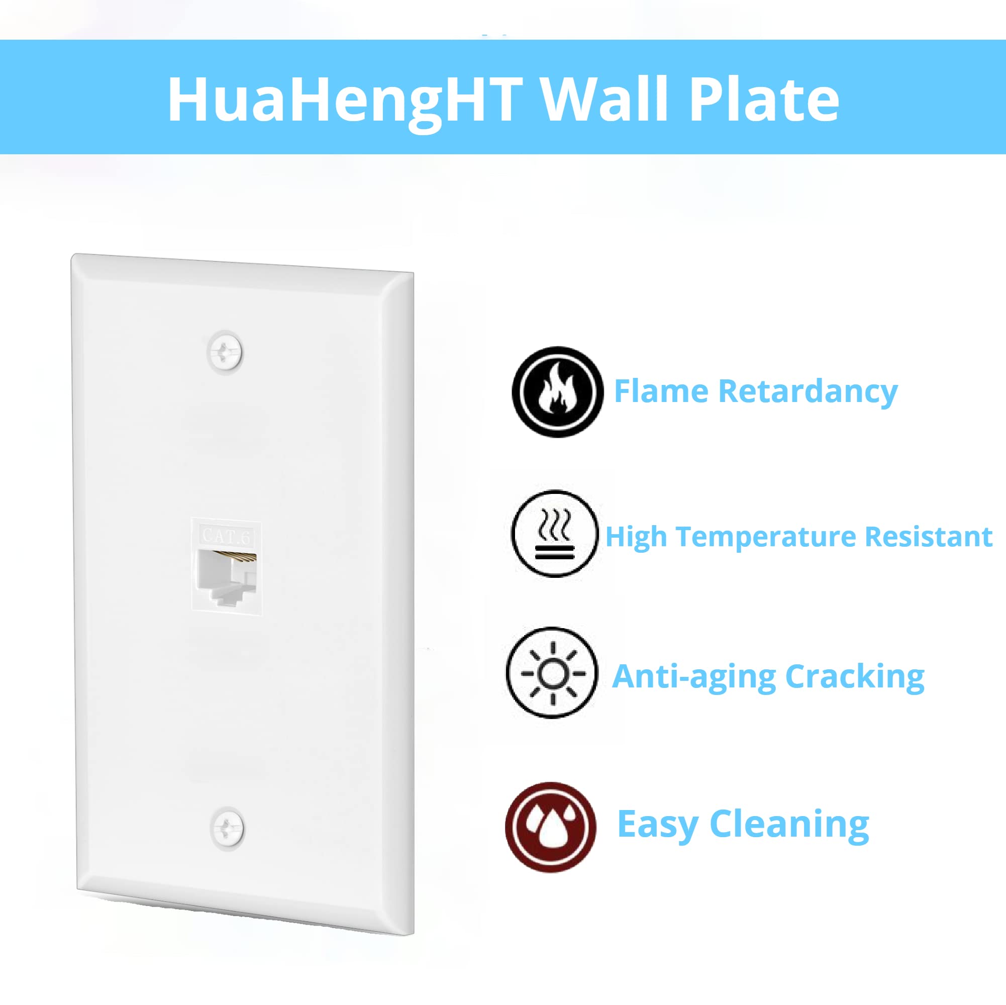 Snapklik.com : HuaHengHT Ethernet Wall Plate Outlet RJ45 Network Female ...