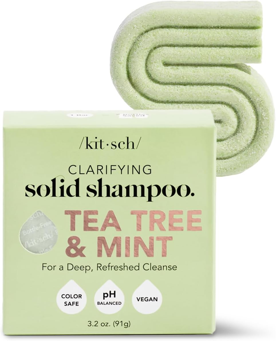 Kitsch Tea Tree & Mint Clarifying Shampoo Bar for Dandruff | Anti ...