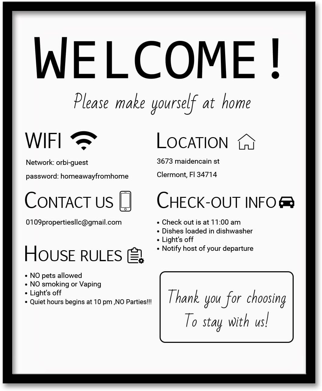 Airbnb Welcome Sign Acrylic Guest Arrival Poster Philippines | Ubuy