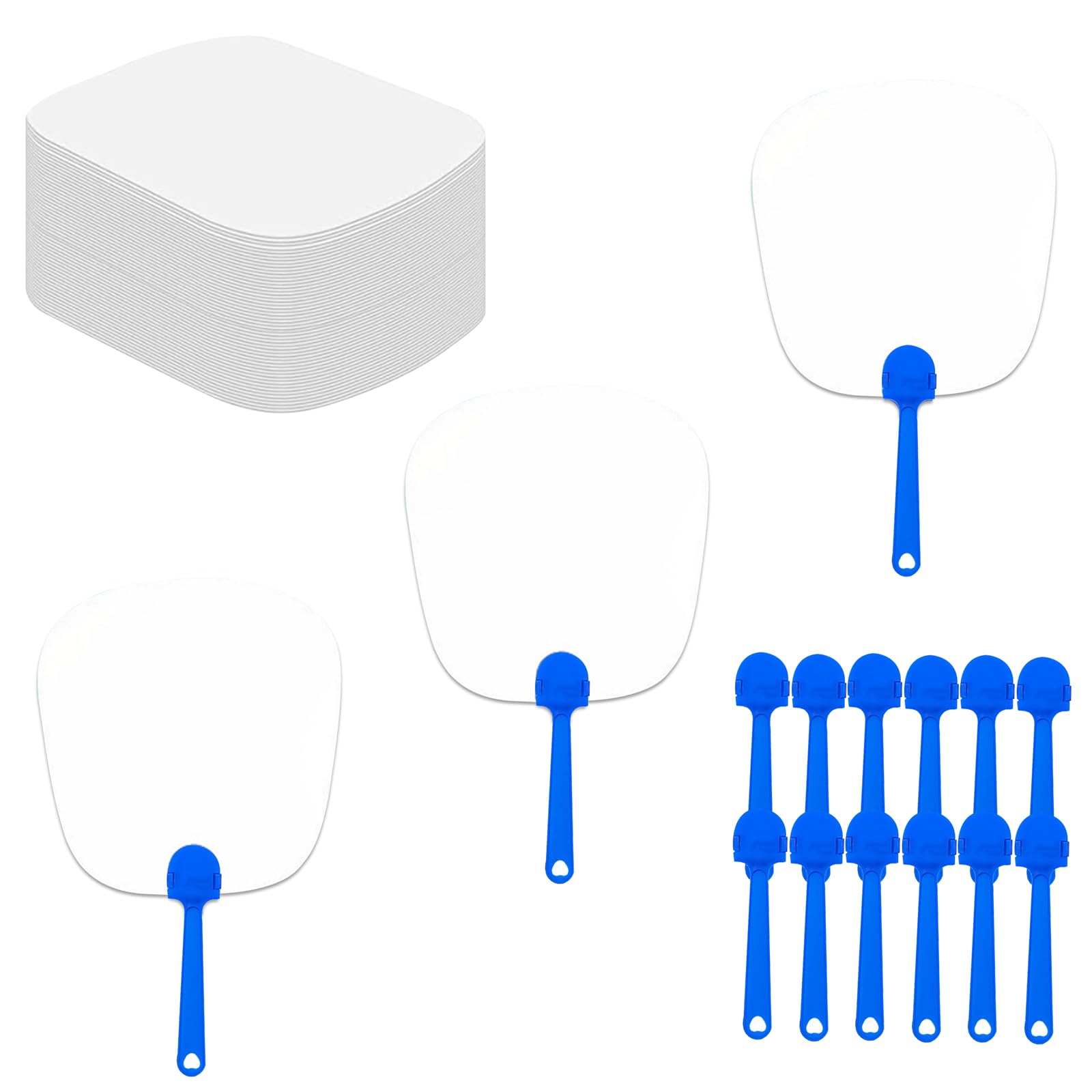 Amazon.com: 50 PCS Blank Fans Handheld Double Sided Paddles DIY Paper ...