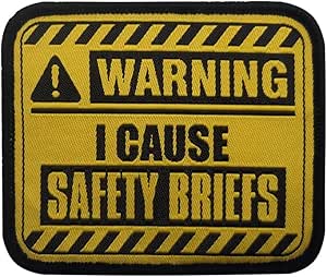 ewkft Warning Embroidered Patches I Cause Safety Briefs Patch (A) : Amazon.ca: Home