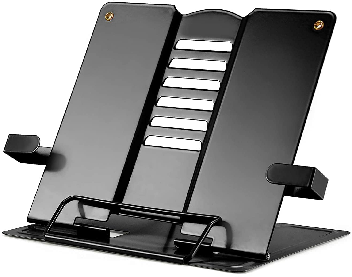 LIOTIZ Metal Book Stand Holder | Portable Cookbook Holder,Adjustable ...