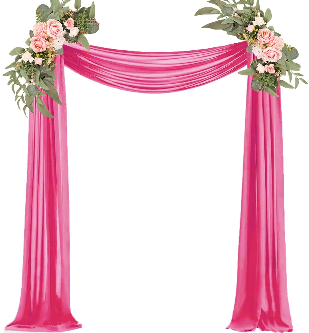 Amazon.com: Hot Pink Wedding Arch Draping Fabric 29" X 20FT Chiffon ...