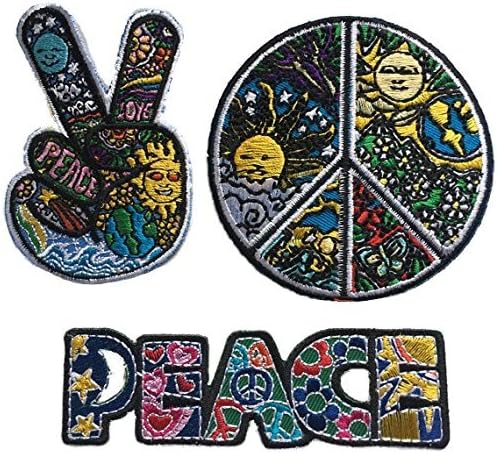 Amazon.com: Triple Peace Patch Embroidered Patch Pack - Celestial ...