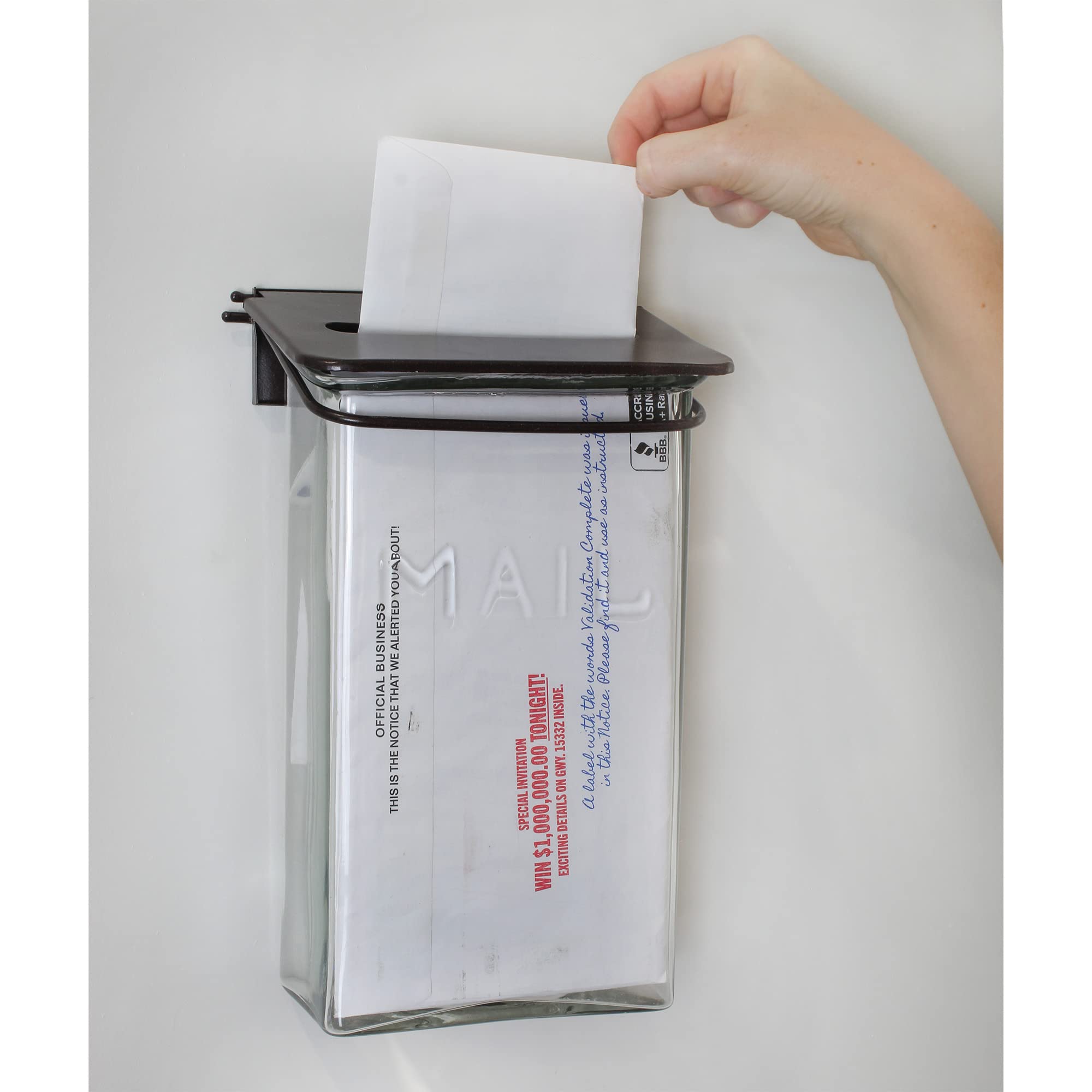 Vintage US Mail Clear Glass Mailbox Metal Locking Lid - munimoro.gob.pe