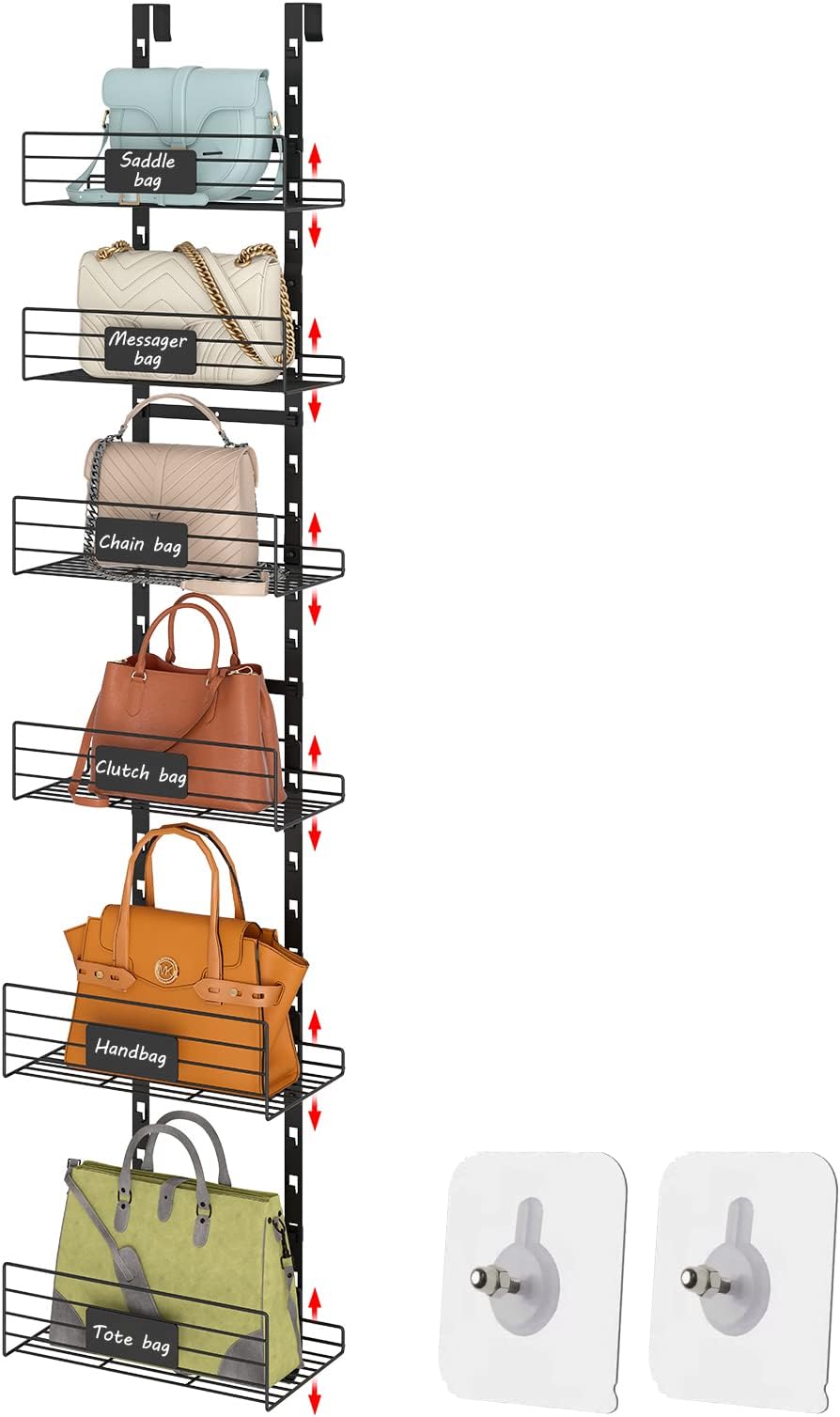 Amazon.com: Aokitsink Purse Organizer Over The Door: Adjustable Metal ...