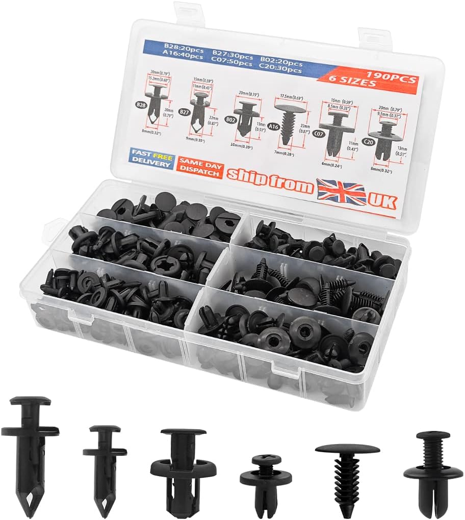 Amazon.com: AICEL 190 Pcs Bumper Retainer Clips, Car Plastic Push ...