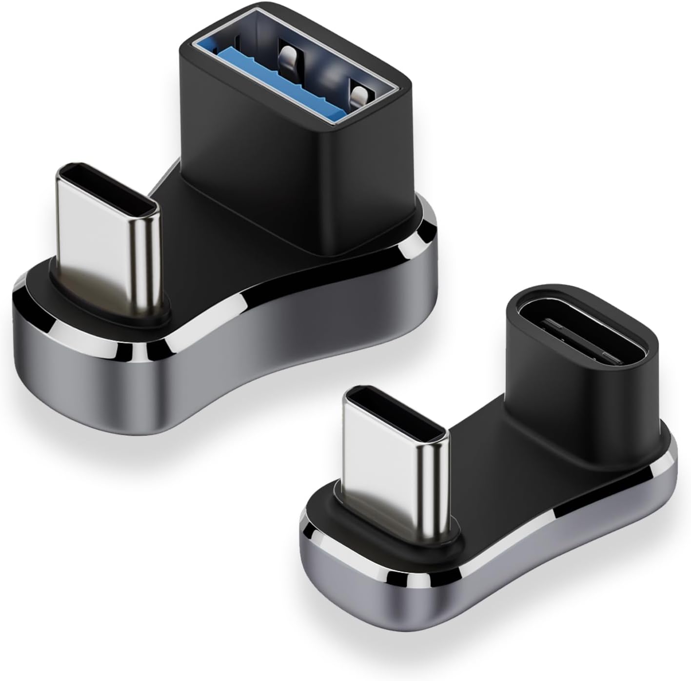 Amazon.co.jp: AreMe 180° USB Cアダプター (2個パック) 180度角度USB-CオスからUSB-Cメス140W USB-Cオス-USB-Aメスアダプター スチーム ...