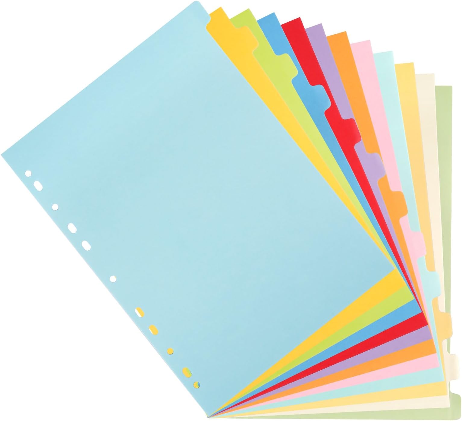 Folder Dividers A4, [5 Pack] 12 Part File Dividers with Index Paper and Color Tabs, Pre-Punched ...