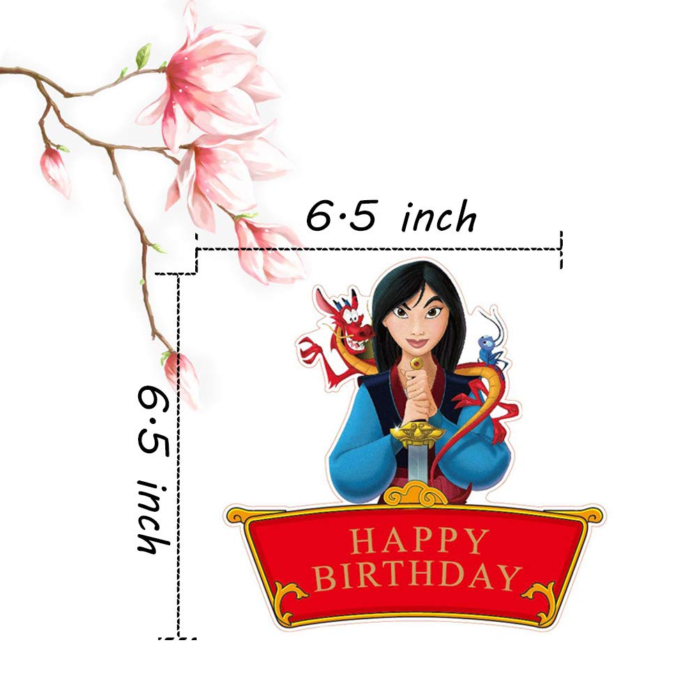 Buy Newmemo Mulan Birthday Cake Topper, Princess Mulan and Dragon Mushu ...
