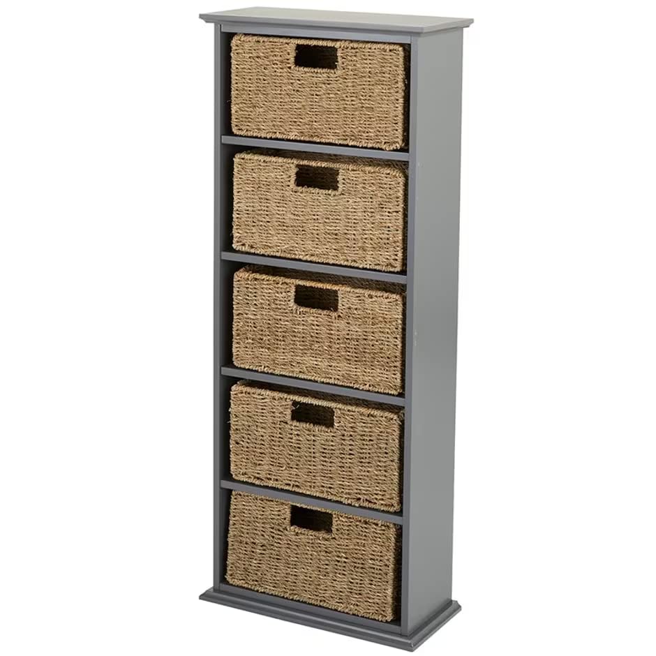 Amazon.com: Contemporary Five-Tier Bookcase with Stylish Storage ...