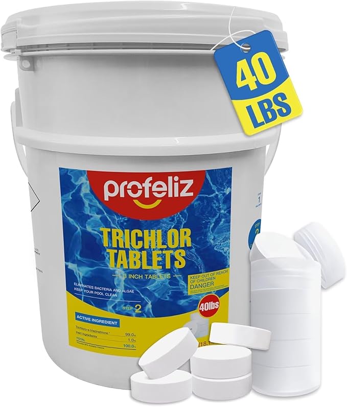 Amazon.com : PROFELIZ 3 Inch Pool Chlorine Tablets, Slow-Dissolving Spa ...