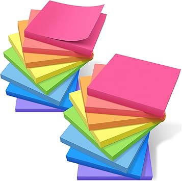 Amazon.com : 16 Pads Sticky Notes 3x3 inches, Self-Stick Notes with 8 ...