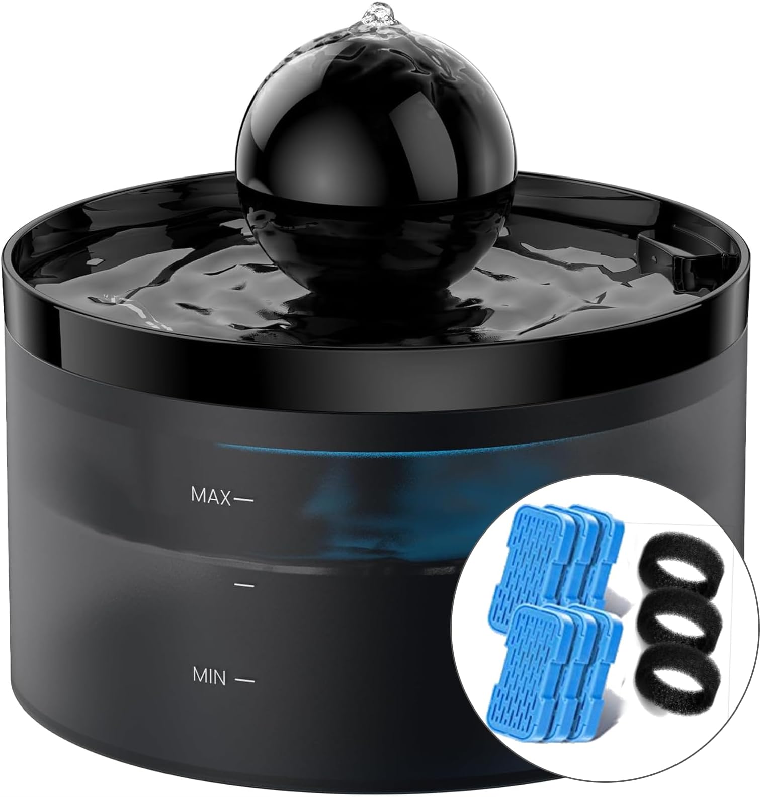 Amazon.com : Cat Water Fountain: with 6 Pieces Carbon Filter+3 Pieces ...