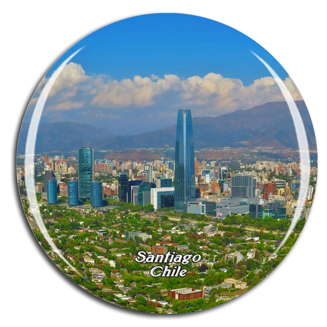 Buy Weekino Chile Santiago Fridge Magnet 3D Crystal Glass Tourist City ...