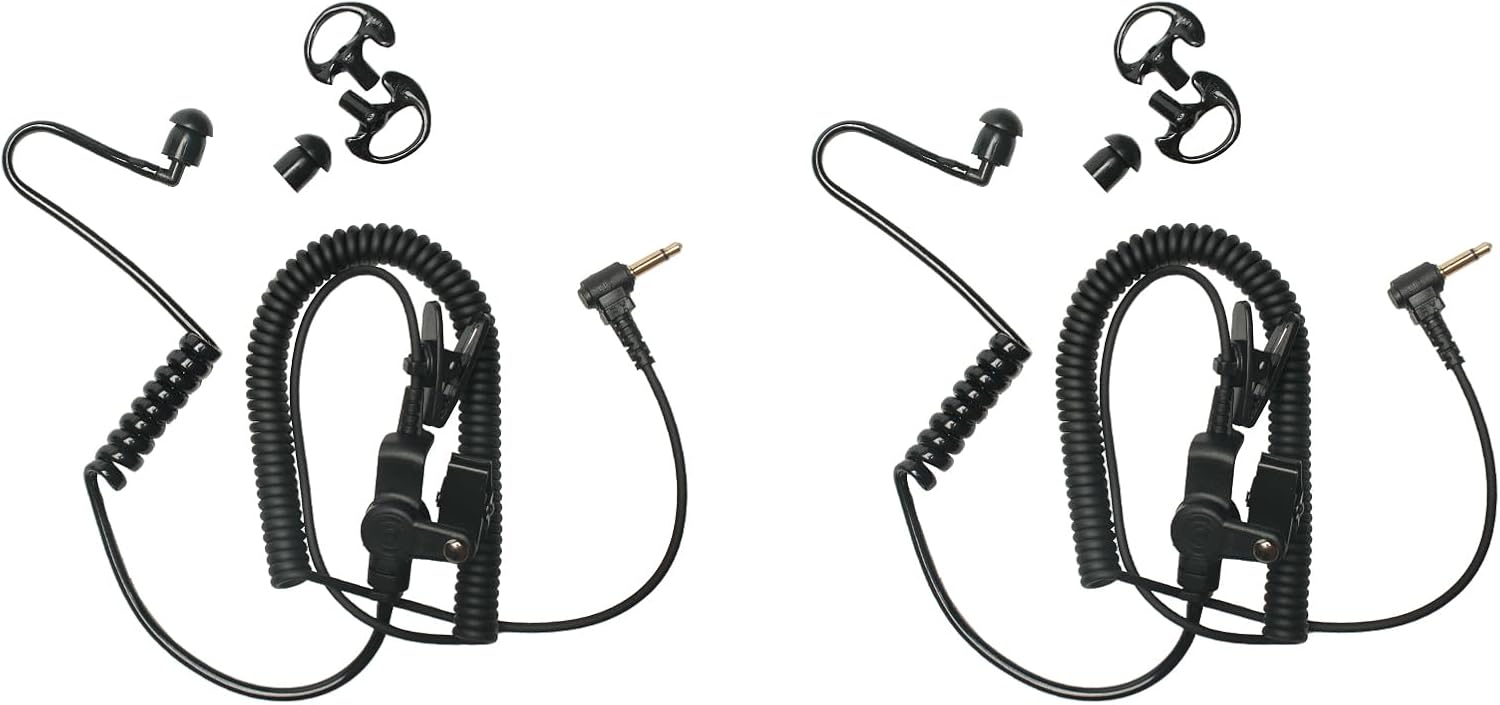 HEOPBIRD 2 Pack Surveillance Police Earpiece Headset 3.5 mm 1 pin ...