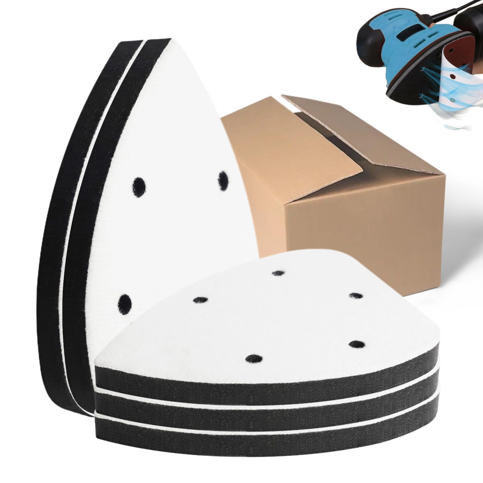 5 Pcs Mouse Sanding Interface Pad Hook and Loop, Triangle Sanding Pad ...