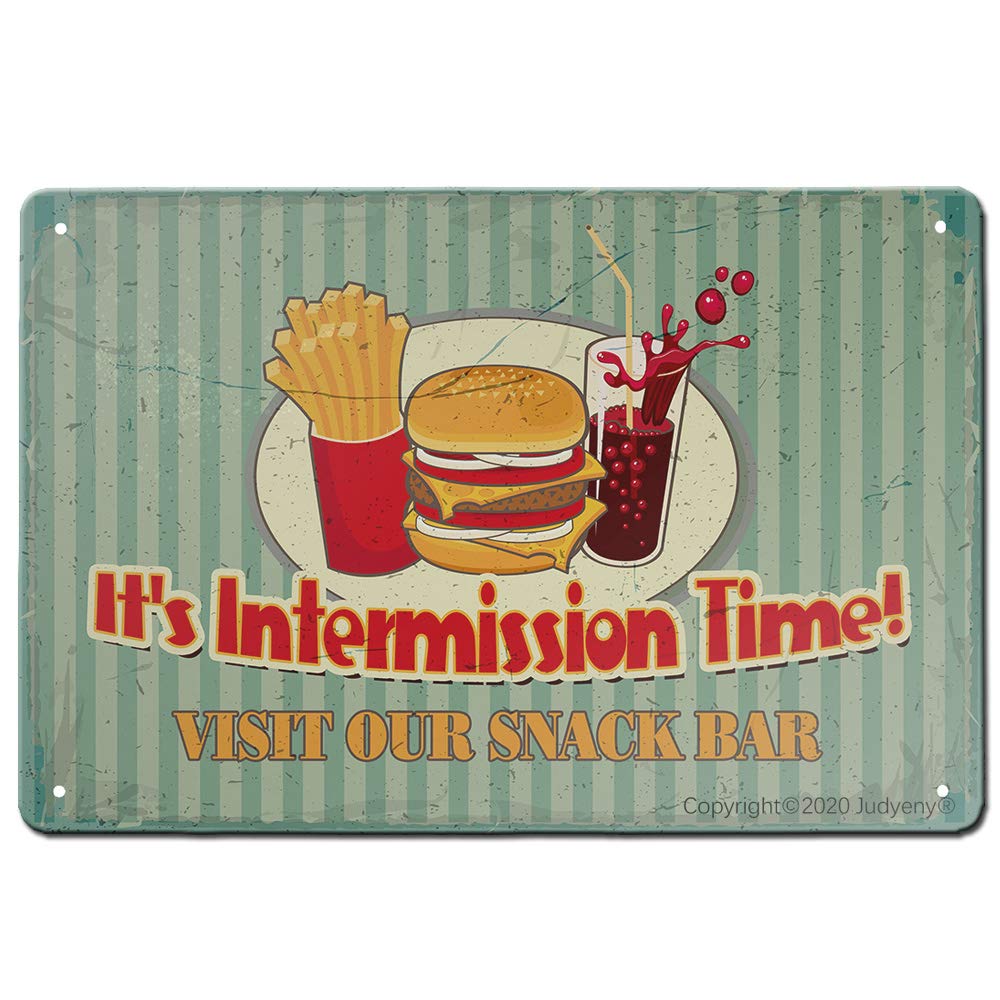 Buy Judyeny Tin Sign -It's Intermission Time! Visit Our Snack bar ...