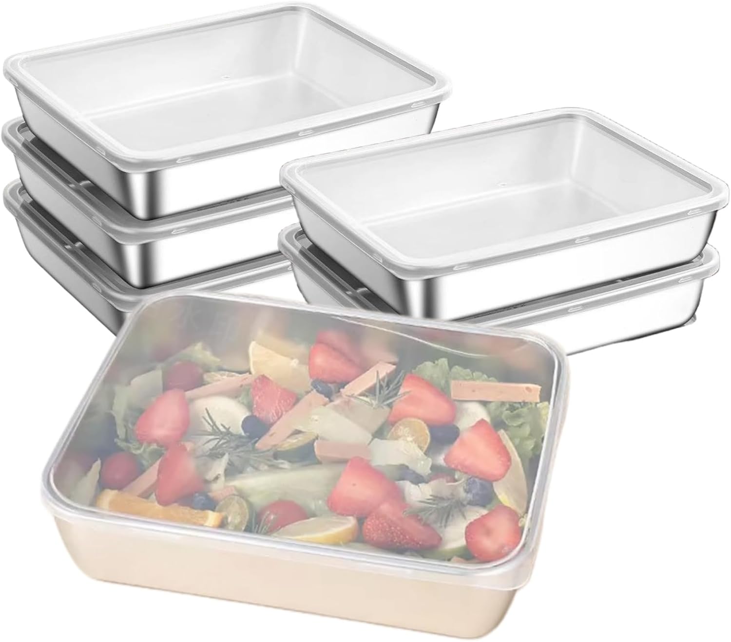 Amazon.com: Ceiteo 6Pcs Meal Prep Food Containers with Lids, Stainless ...