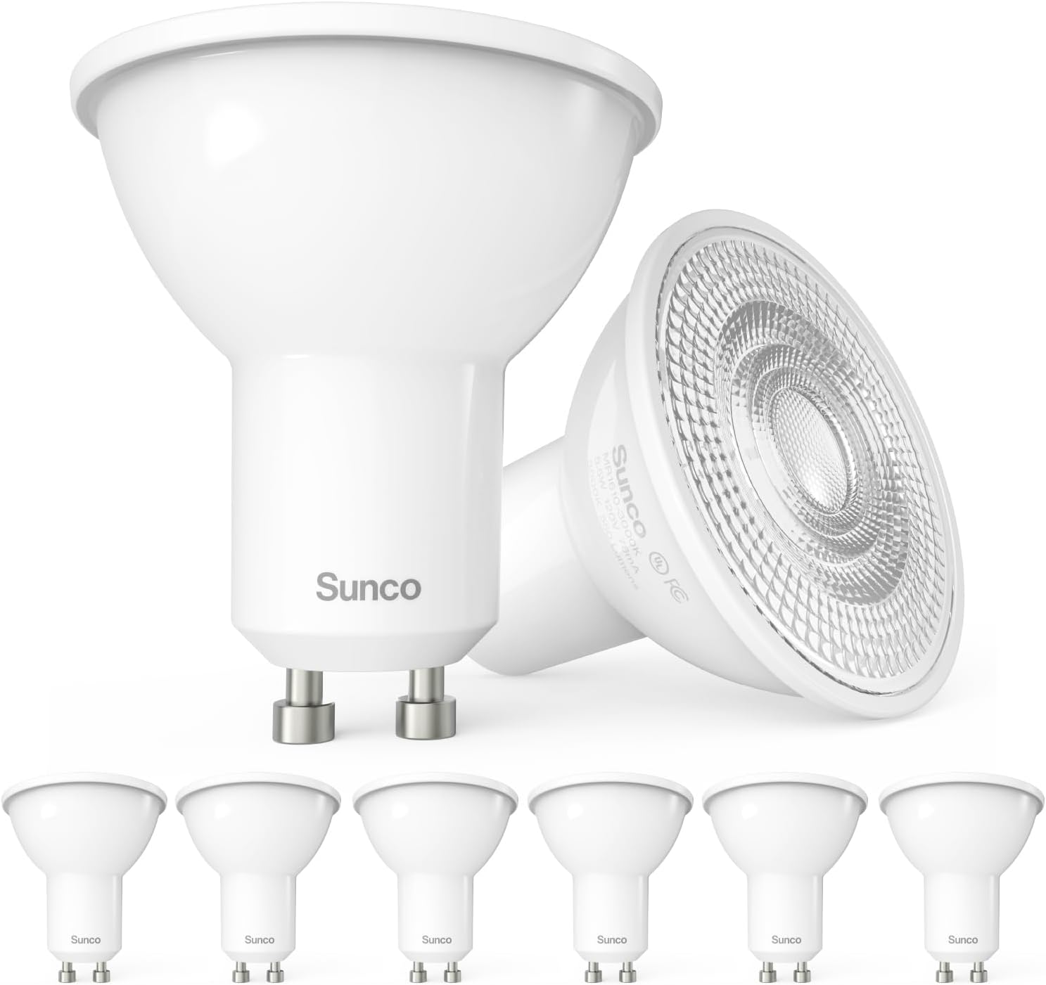 Sunco 6 Pack MR16 LED Bulb, GU10 Dimmable Track Light Bulbs, 5.5W=50W ...