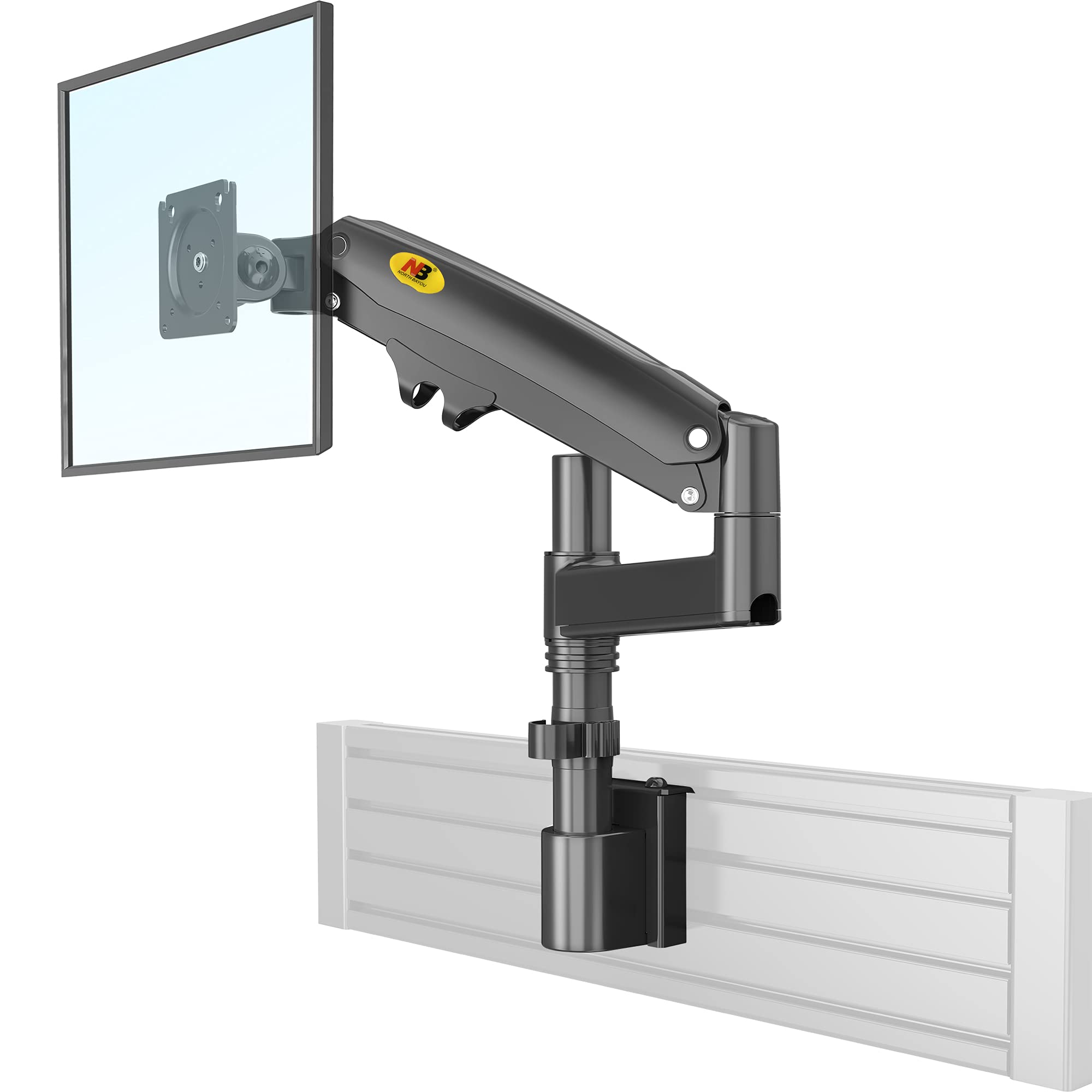 Buy NB North Bayou Partition Rail Mount Full Motion Swivel Monitor Arm ...
