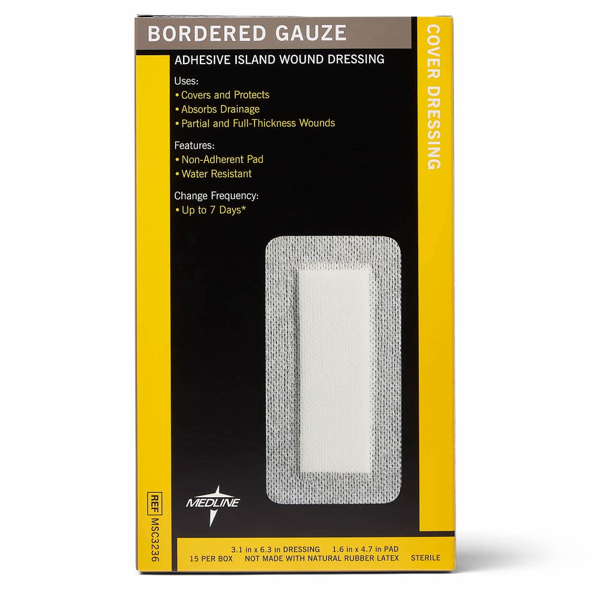Snapklik.com : Medline Sterile Bordered Gauze, 3" X 6"