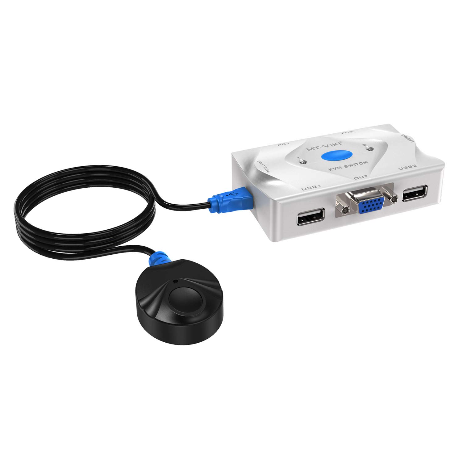 Vga Kvm Switch 2 Port Dual Computer Monitor Display Selector ...