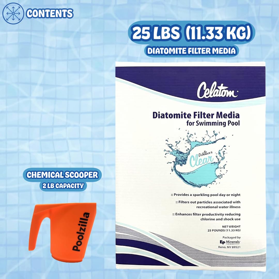 Snapklik.com : Poolzilla 25LB Celatom Diatomaceous Earth (DE) Pool ...