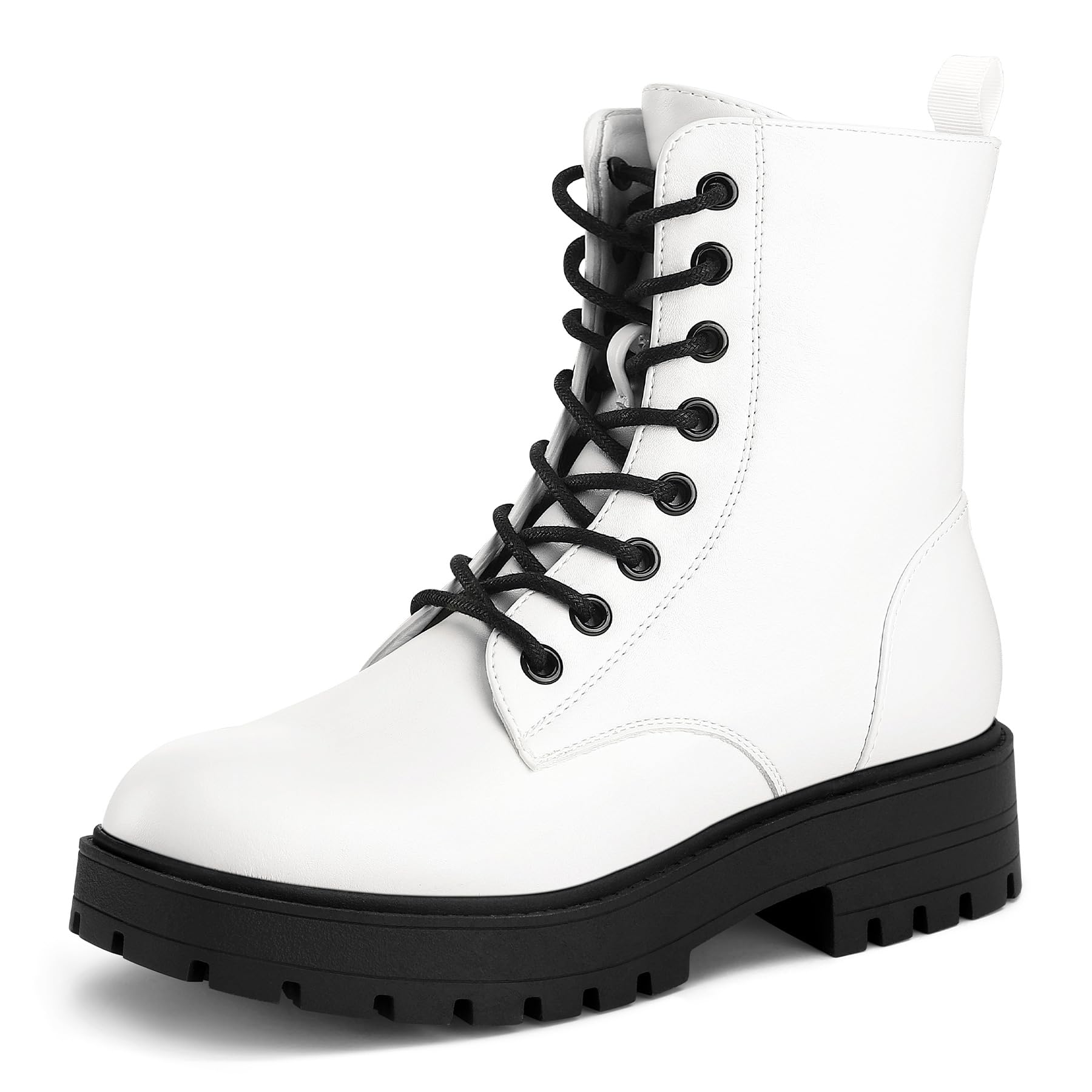 Snapklik.com : Mysoft Womens Combat Boots Platform Chunky Low Heel Lace ...