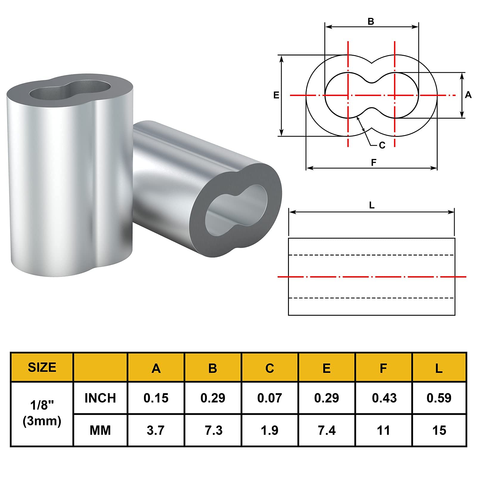 Snapklik.com : Sanuke 150pcs Aluminum Crimping Loop Sleeve For 1/8 ...