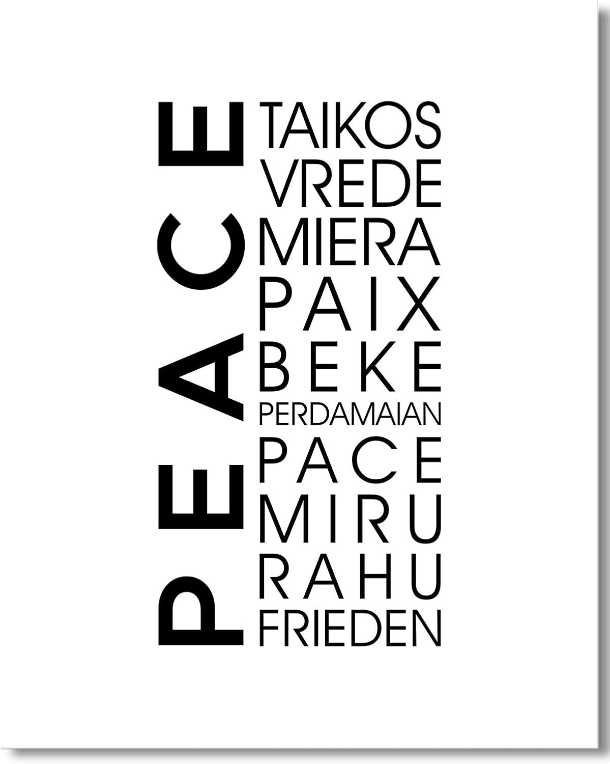 Amazon.com: Peace In Different Languages - Wall Decor Art Print on a ...