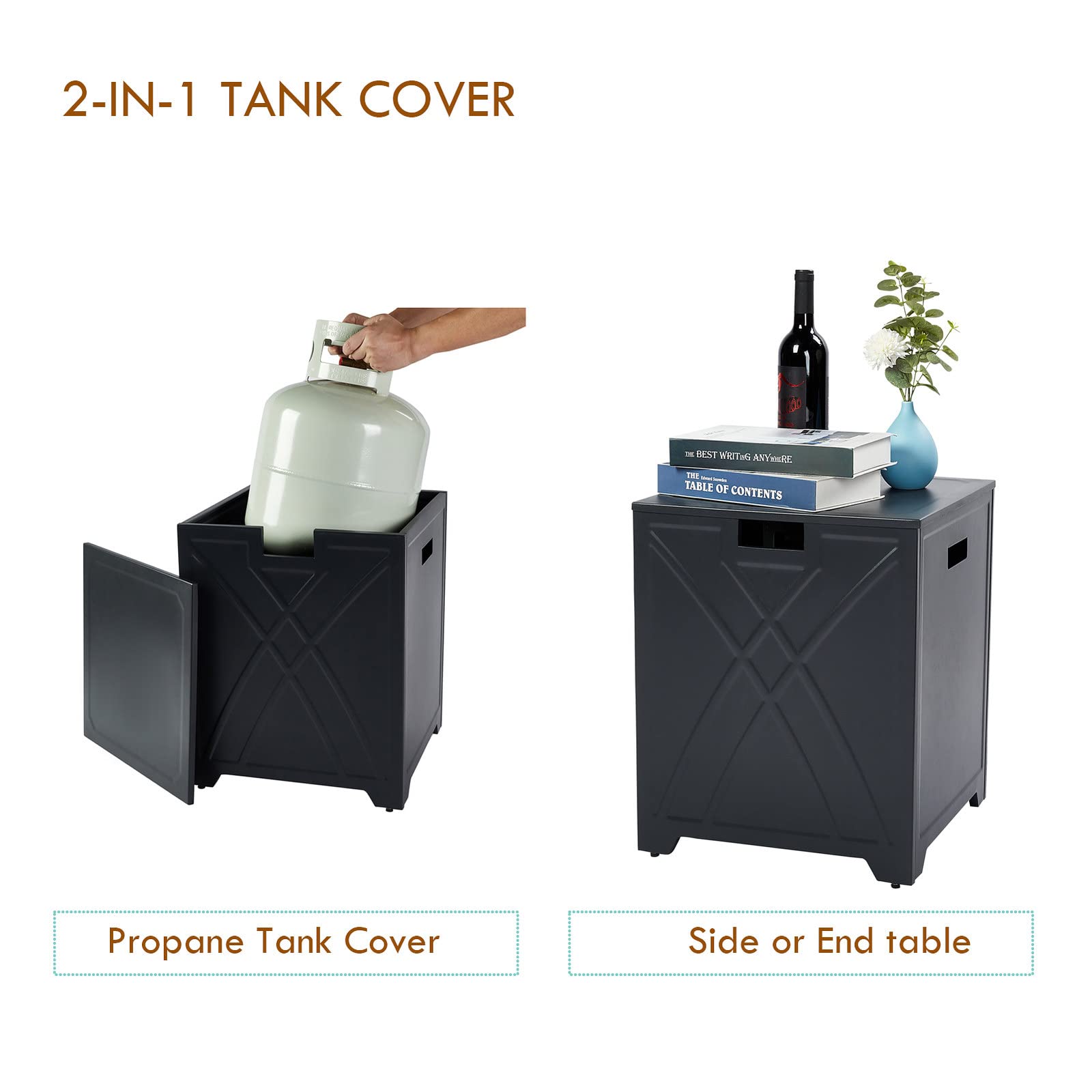 Snapklik.com : BAIDE HOME Propane Tank Cover Table, Square Propane Tank ...