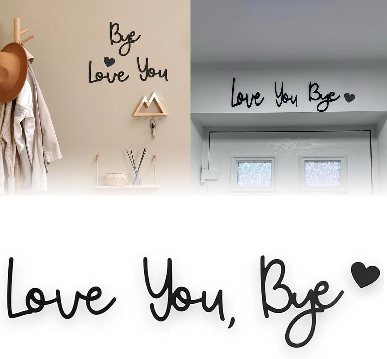 Amazon.com: DVNB Shop Wall Art Decor - 3mm Ply Wood Love You Bye Sign ...