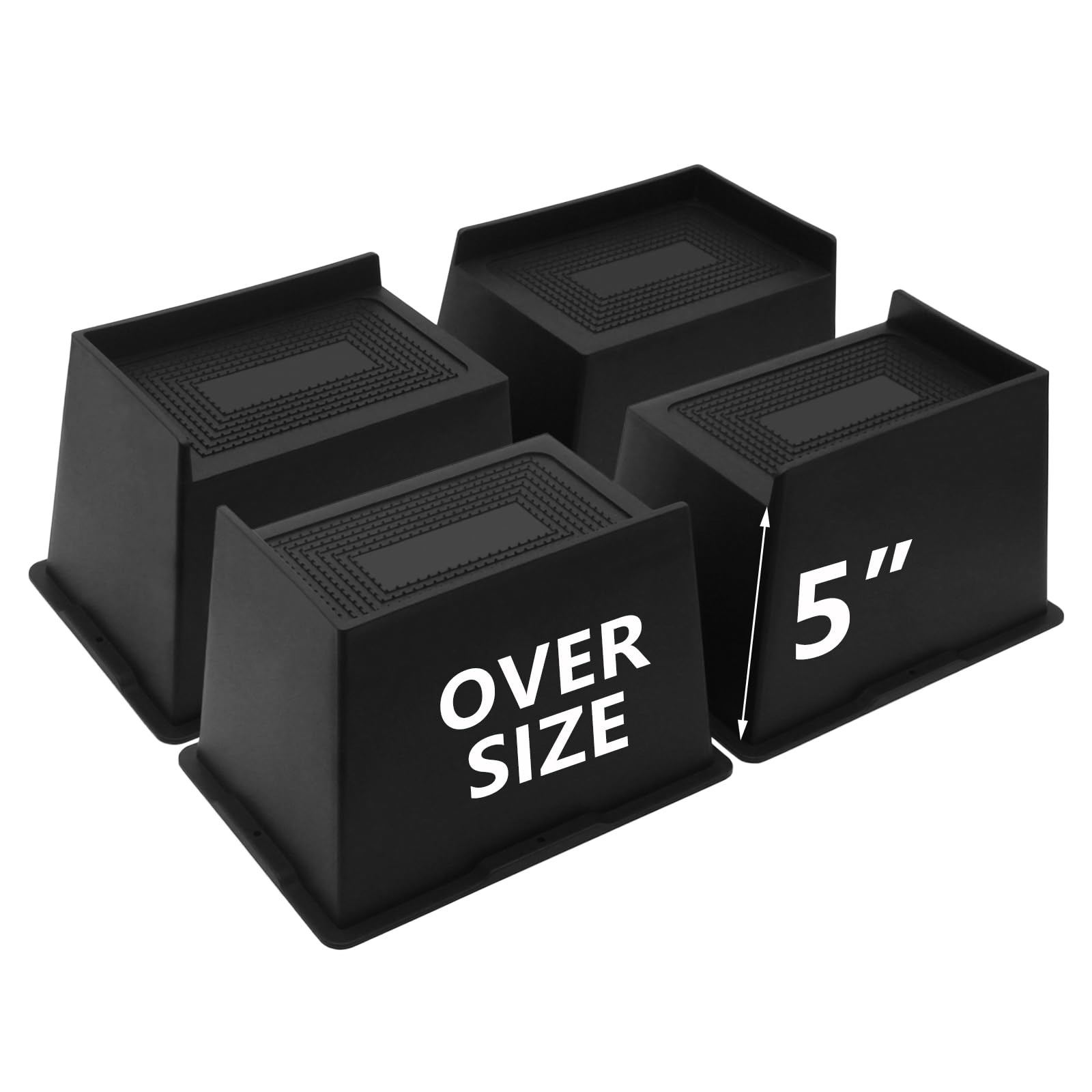 Amazon.com: HANIHUA 4 Pack Bed Risers 5 inch Heavy Duty, Oversized ...
