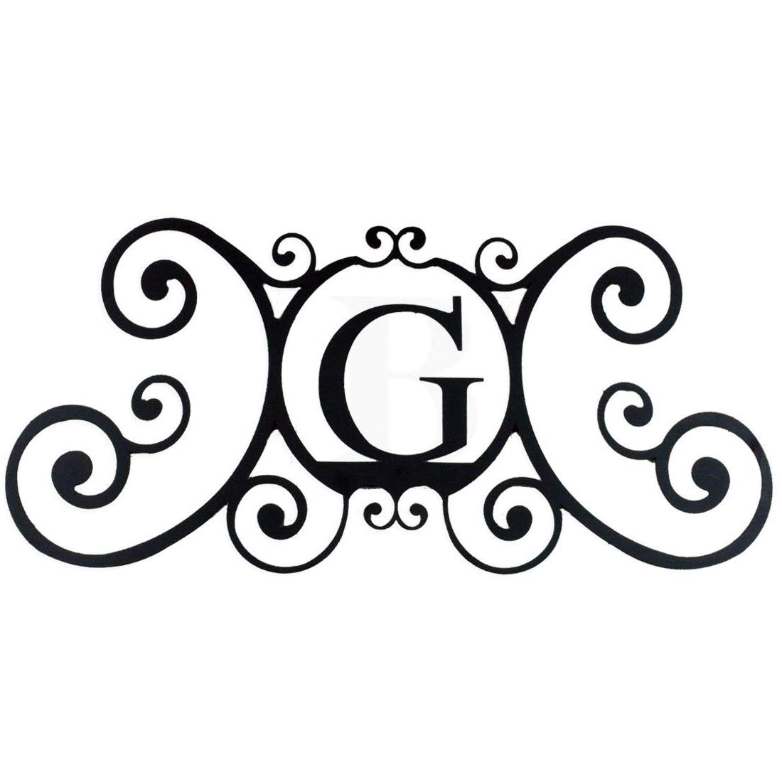 SIGMALL 24 Inch House Plaque Letter - Wrought Iron Metal Scrolled ...