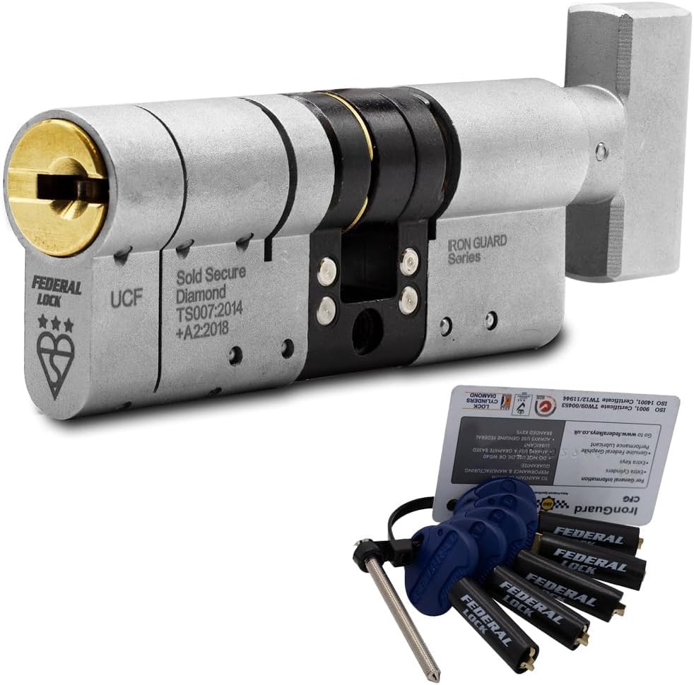 Federal 3 Star Euro Cylinder Thumb Turn Door Lock TS007 Diamond Secure ...