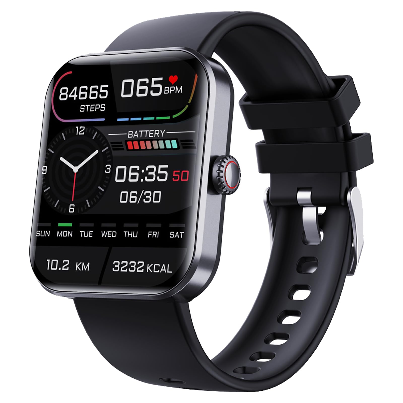 Shirem Track Pro 2.0 Smartwatch – Noir-A – Traqueur d'activité multifonction avec moniteur de ...