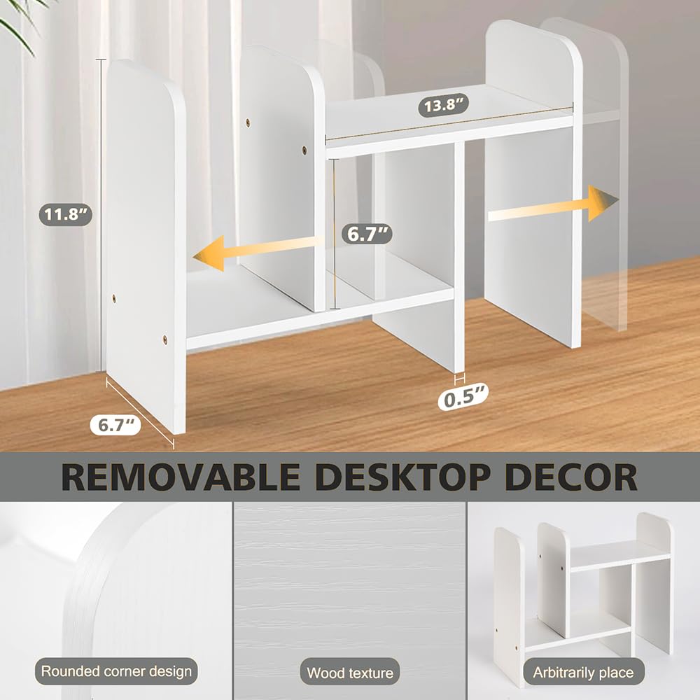 Snapklik.com : Meikuler Desktop Shelf Organizer, Adjustable Wood ...