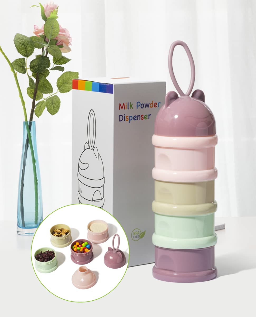 Infant&Baby Milk Powder Dispenser with 4 Separate Twist-Lock ...