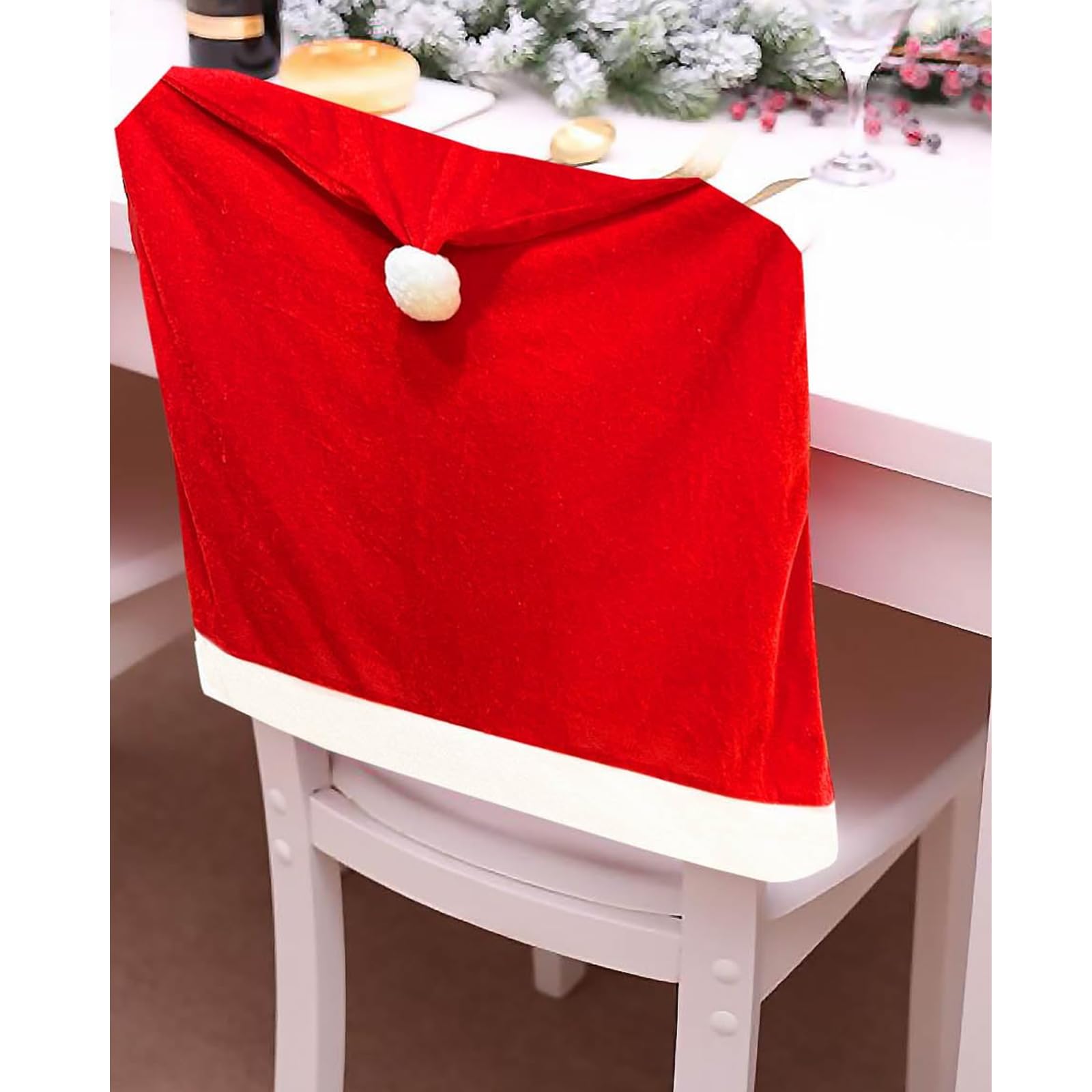 Amazon.com: SATXTREM Christmas Chair Covers Set of 2,Red and White ...