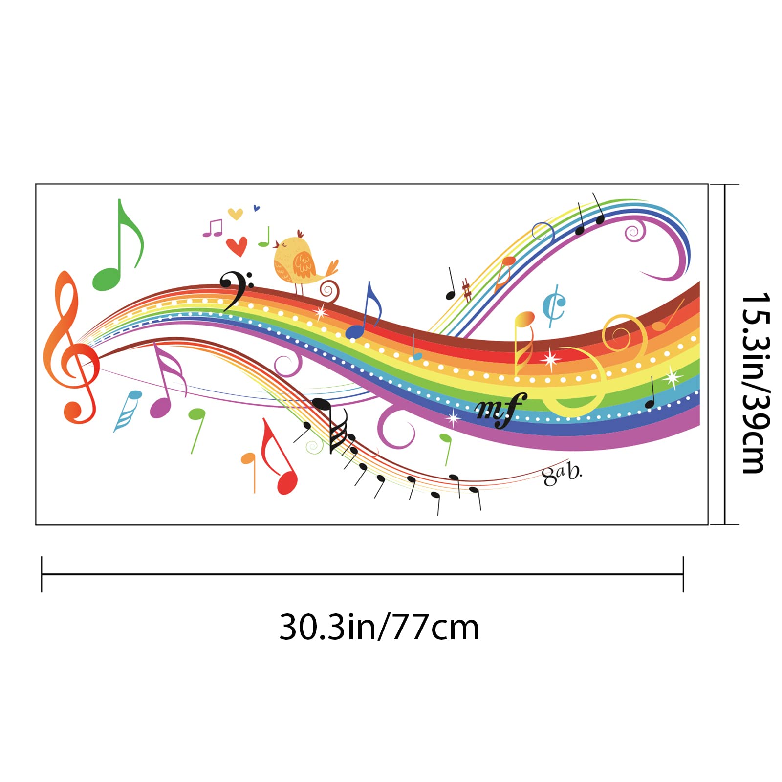 Rainbow Music Notes Border