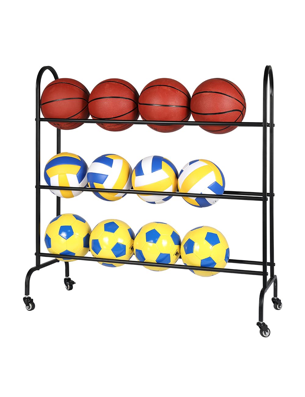 Amazon.com: OLDRAINBOW Basketball Racks for Balls with Wheels,Iron Ball ...