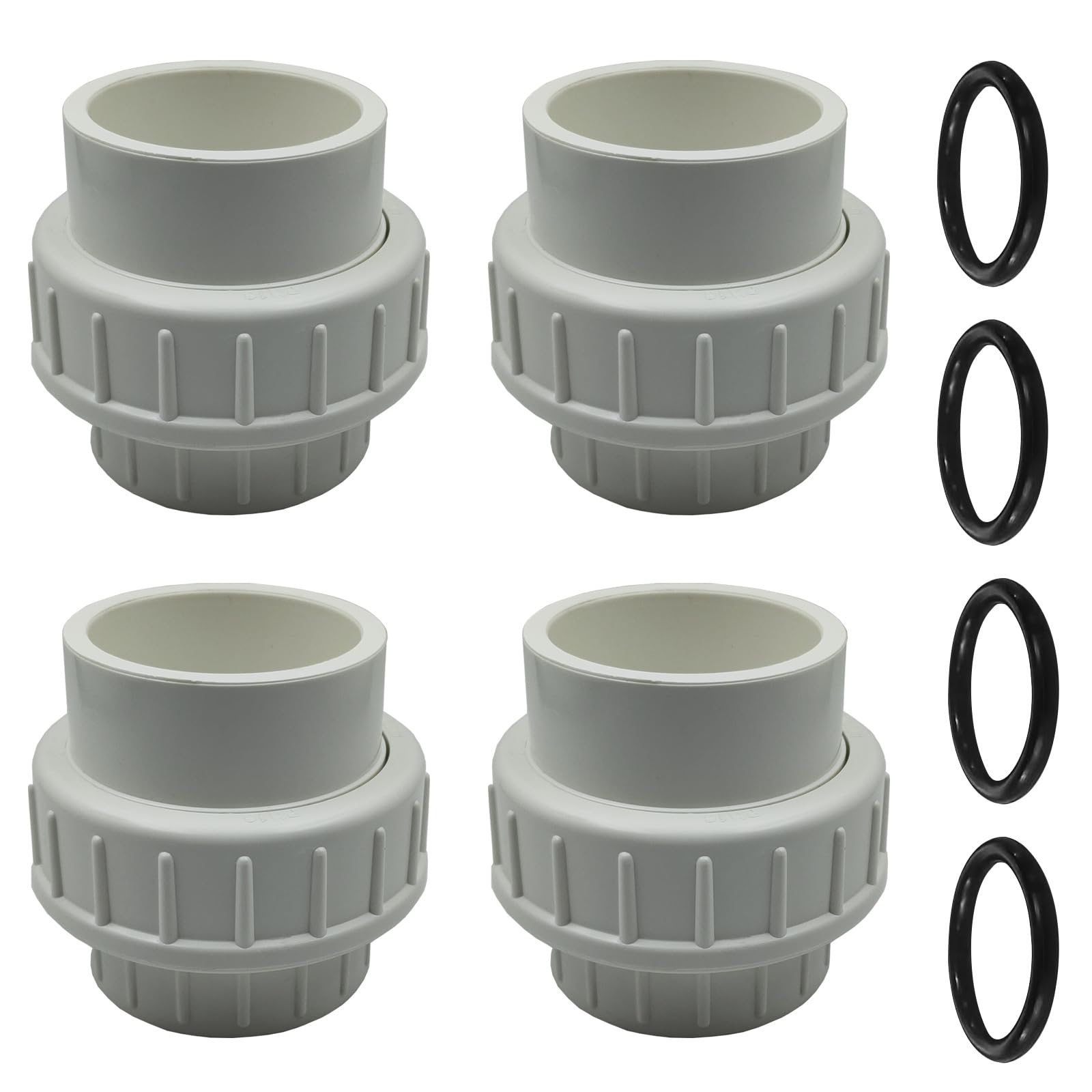 Amazon.com: 1 inch PVC Union Pipe Fitting, 4Pcs PVC Slip Union Coupling ...