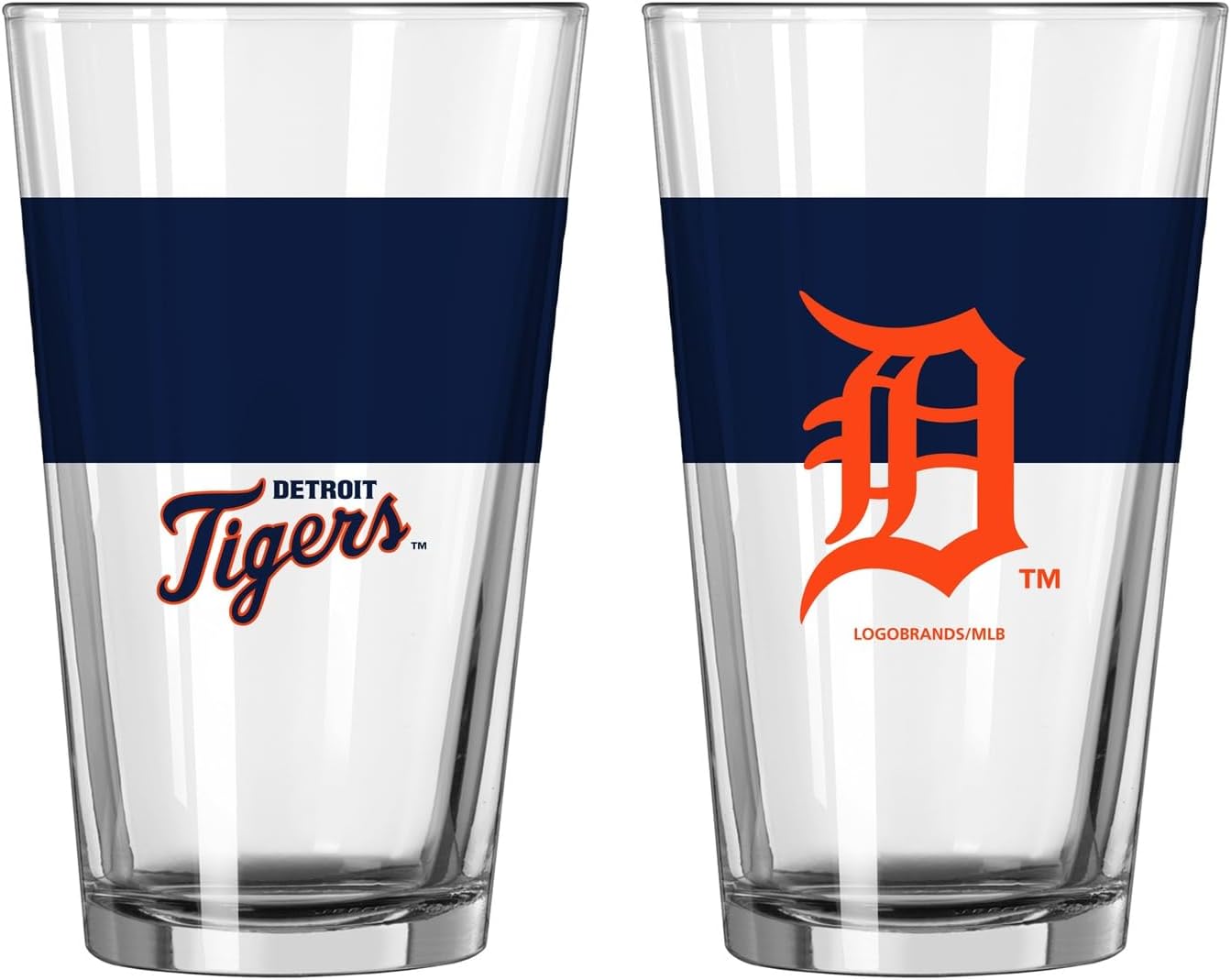 Amazon.com: Logo Brands MLB Colorblock 16oz Pint Glass (Detroit Tigers ...