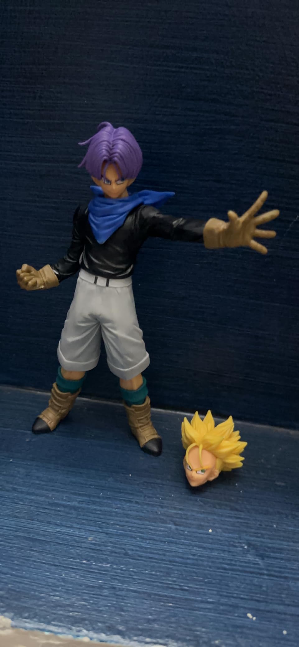 Buy Blue Aura Trunks Action Figure with Changable Face Height - 17.5CM ...