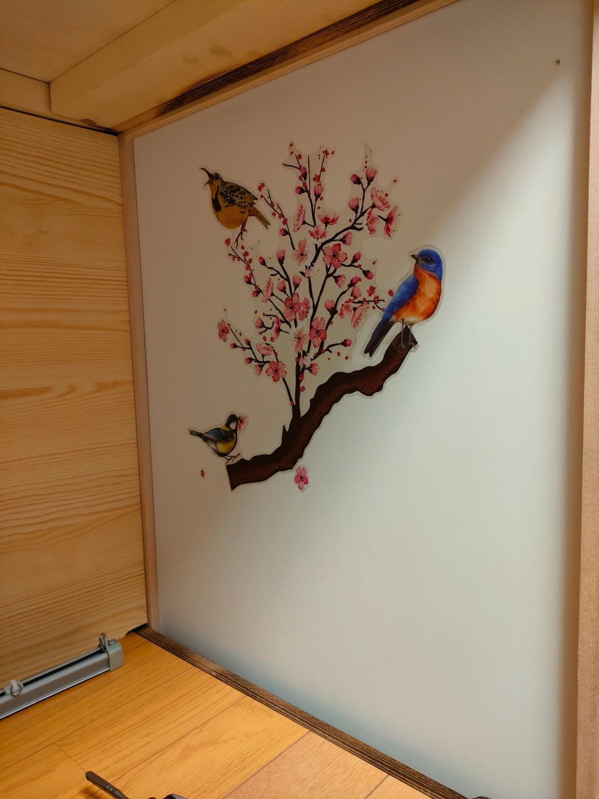Amazon.co.jp: Condessacity ウォールステッカー 木 桃の花 鳥 絵画風 壁紙 おしゃれ ウォールすてっかー リビングルーム 賃貸住宅 ベッドルーム ウォールシール ...