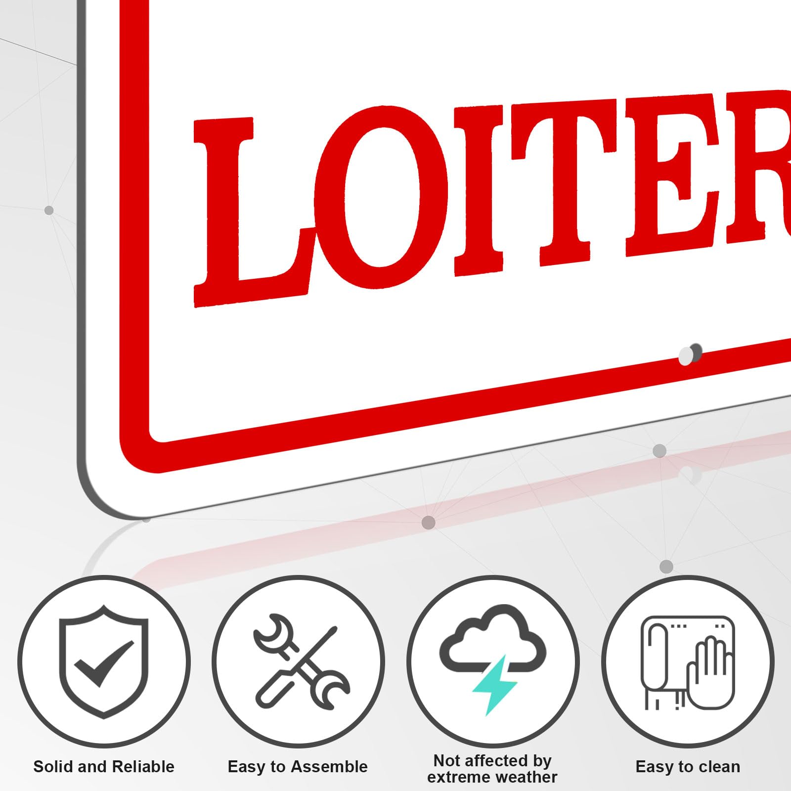 Snapklik.com : Barydat 4 Pack No Loitering Sign Aluminum Reflective ...