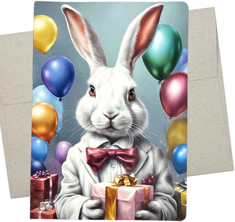 Amazon.com : Funny Rabbit Birthday Card (1 Premium Card, 5X7 Inch ...