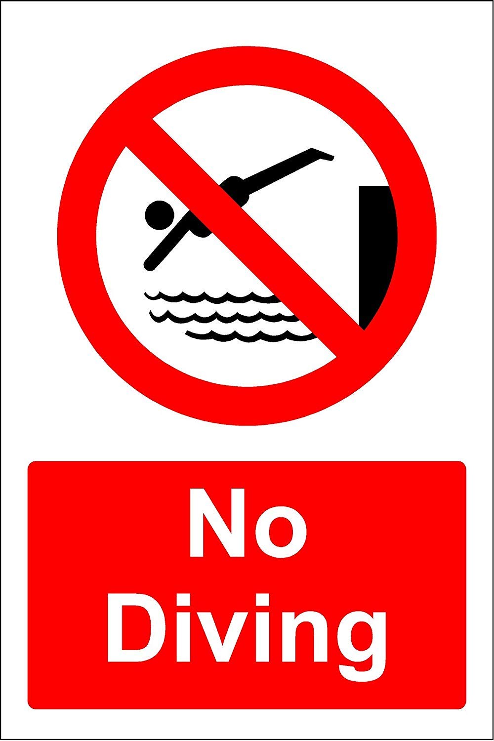 No Diving swimming pool safety sign - 3mm Aluminium sign 300mm x 200mm ...